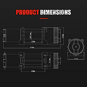 FIERYRED 12V 5500LBS Electric Winch with Synthetic Rope, Wireless Remote Control Winch for ATV, UTV,Truck, Off Road Trailer,3 Colours Clutch Knob Wired Anailable