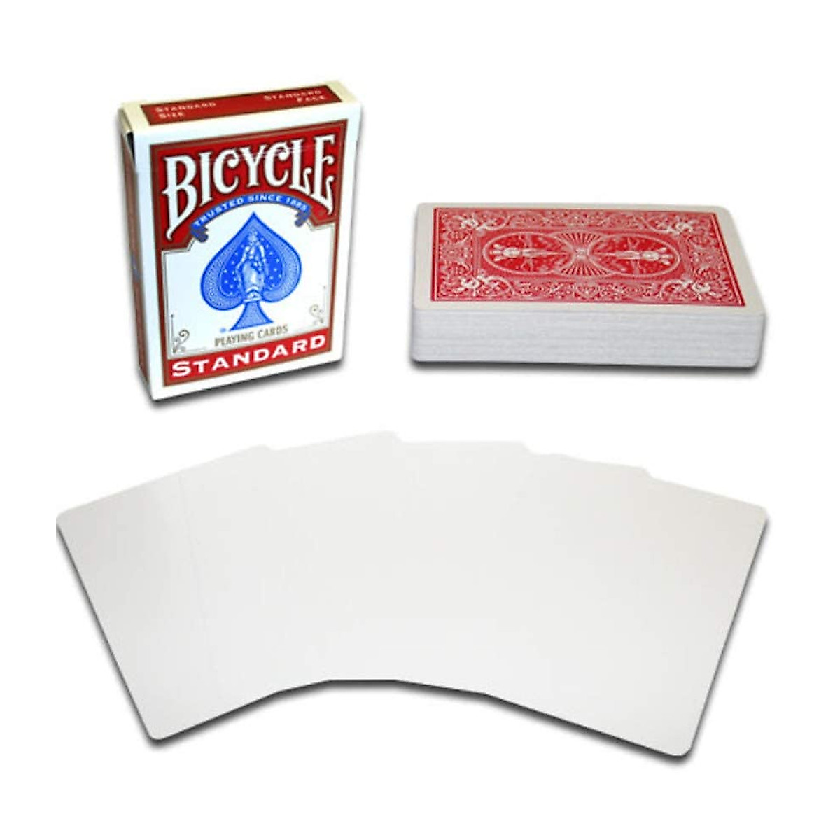 Merz67 LLC Bicycle Magic Gaff Playing Card Deck (Blank Face Red Back)