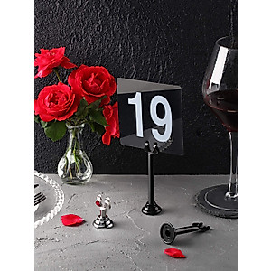 New Star Foodservice 532244 Triton/Ring-Clip Number Holder/Number Stand/Place Card Holder, Set of 12, 1.5-Inch, Black