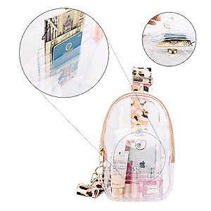 WEDDINGHELPER Clear Sling Bag for Women: Clear Bag Stadium Approved Crossbody Sling Daypack Backpack for Concerts Sports Events (X-1)
