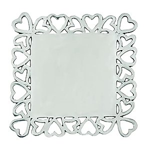 Appetizer Serving Tray Food Platter - 11.82" x 11.82" Heart Metal Fruit Platter Tray for Parties, Dessert Platters for Weddings, Candle Tray, Heart Plates