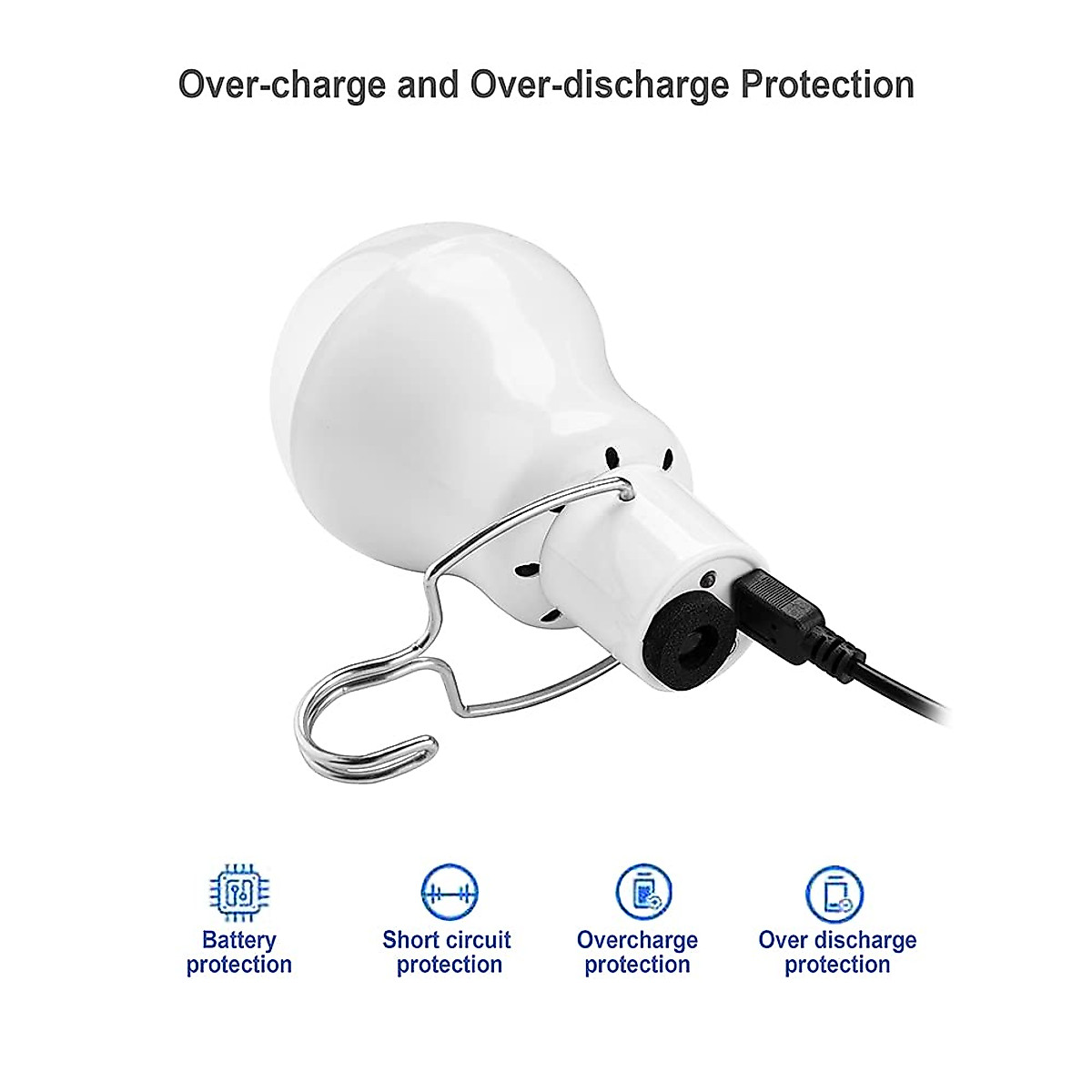 Solar Light Bulbs, Portable Outdoor 130LM Light-Operated Control Solar Tent Light with 800mAh Rechargeable Battery for Chicken Coop Camping Hiking Tent Shed Patio Garden Barn (2Pack)