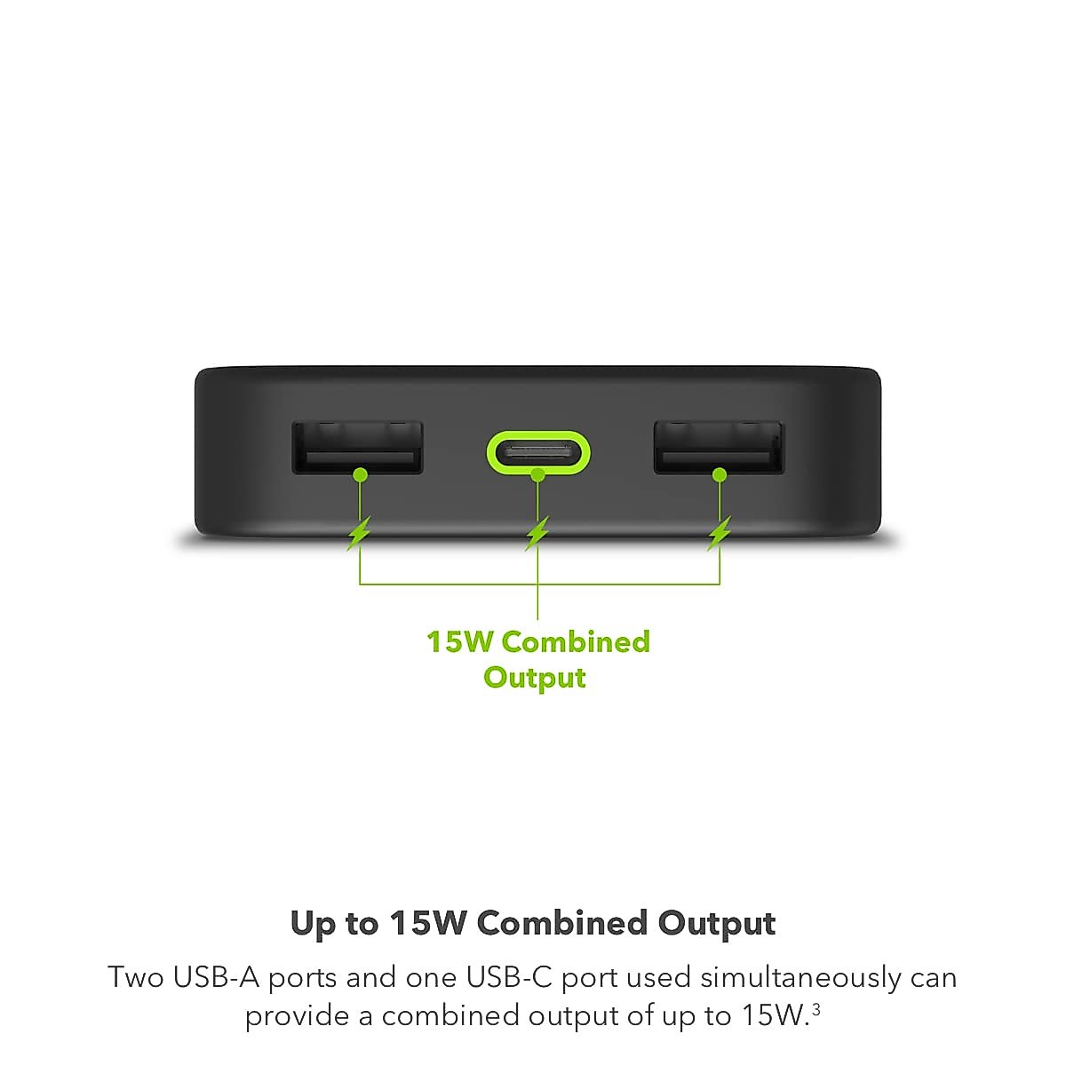 mophie Powerstation 2023 with PD Power Bank - 10,000 mAh Large Internal Battery, (2) USB-A Port and (1) 20W USB-C PD Fast Charging Input/Output Port, Travel-Friendly