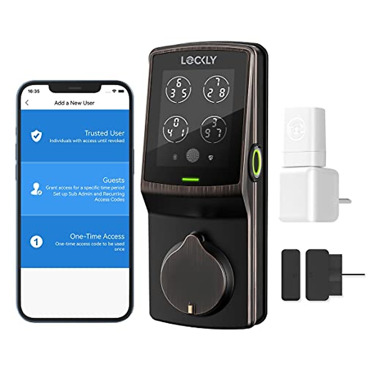 Lockly Secure Pro Deadbolt, Wi-Fi Smart Lock, Keyless Entry Door Lock, Smart Locks for Any Doors, PIN Genie® Keypad, 3D Biometric Fingerprint Sensor, Auto Lock, Rekeying Capability - Venetian Bronze
