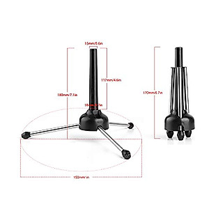 Vangoa Foldable and Portable Tripod Holder Stand for Flute Clarinet Oboe Soprano Saxophone Wind Instrument
