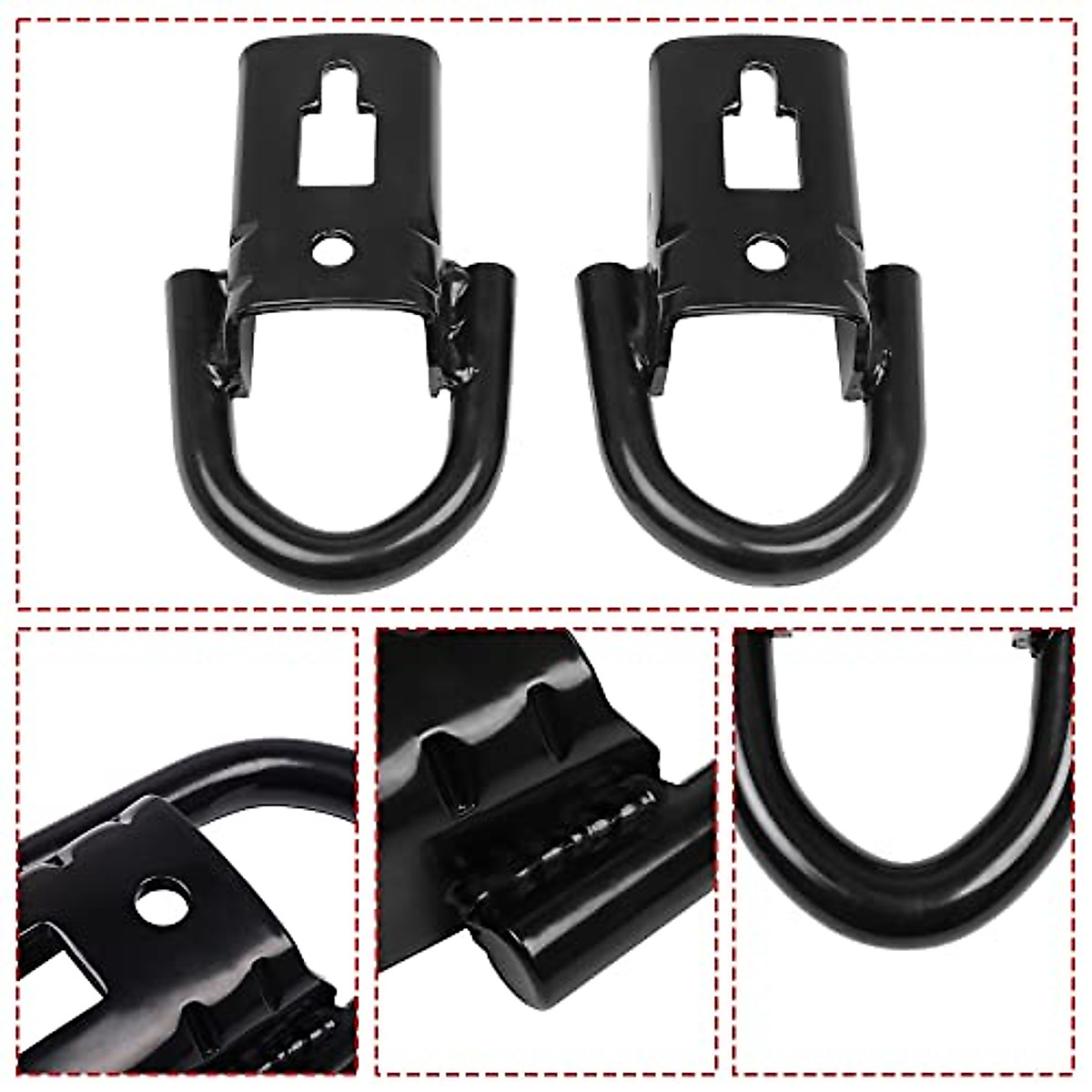 ELITEWILL Front Bumper Tow Hook Shackles with Black Powder Coating Fit for Ford F150 2009-2019 Replace OEM FL3Z-17N808-A