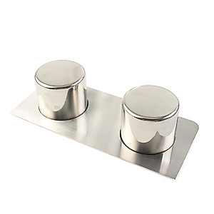 FSFY Auto 3 Pcs Stainless Steel Center Console Cup Holders&Trim, Insert Drink Holder Decoration for Chevrolet K5 Blazers For GMC C10 1967-1980