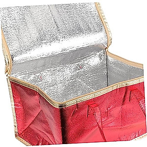 HOLIDYOYO Insulated Bag Decorative Thermal Food Bag Grocery Cooler Bag Insulated Grocery Bag Food Bag Hot Pizza Carriers Thermal Insulation Bag Cold Food Bags Film Red