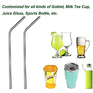 4 Pcs Reusable Metal Drinking Straws 8.5 Inch Stainless Steel Straw 6mm Diameter Wide -Compatible with 20oz Yeti Tumblers Eco-Friendly Washable non-plastic or glass - UNbreakable