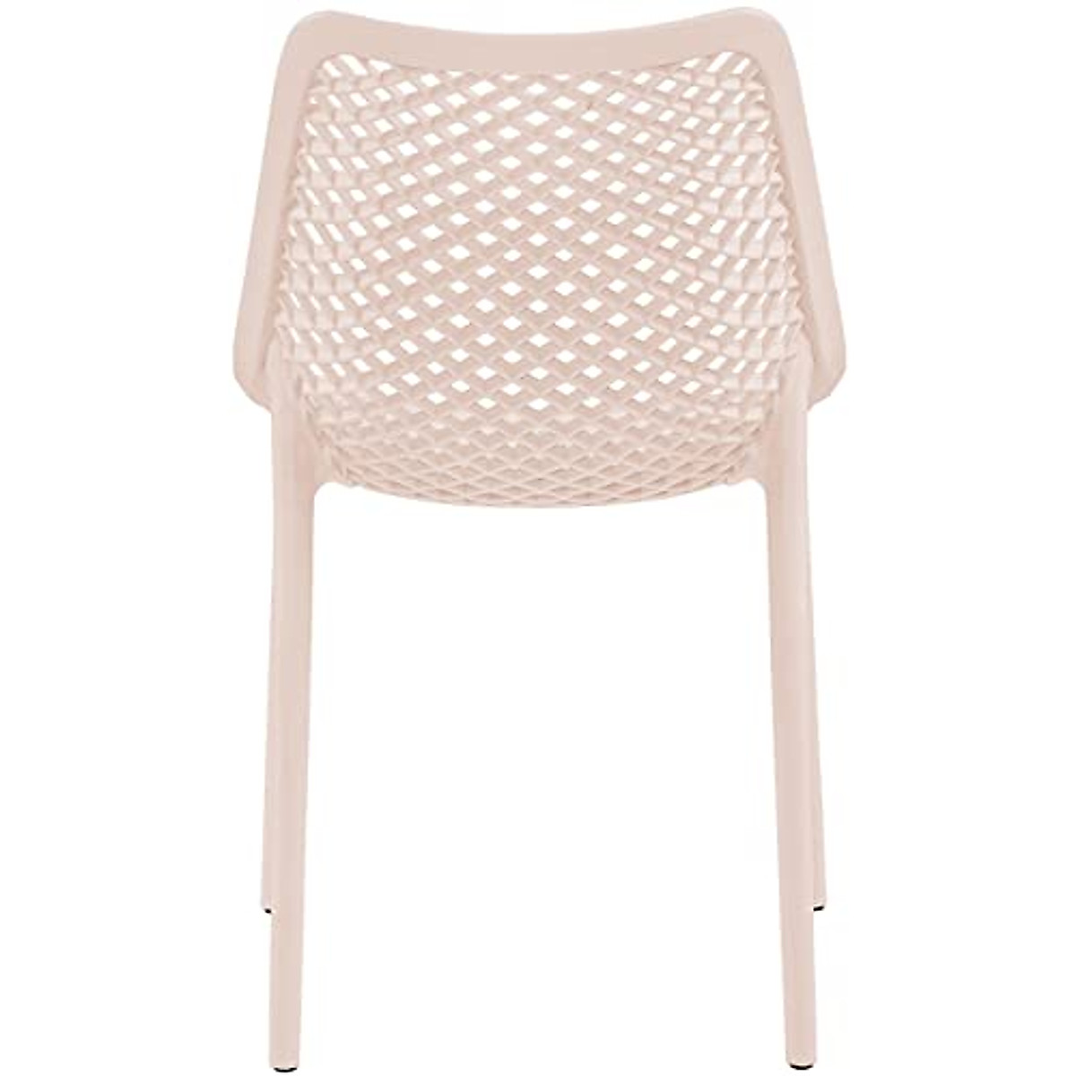 Meridian Furniture 328Pink Modern | Contemporary Patio Dining Chair with Polypropylene Plastic, Weather Resisting for Indoor or Outdoor Use, Set of 4, 20" W x 24.5" D x 33" H, Pink