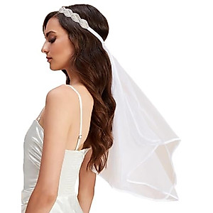 xo, Fetti Bachelorette Party Decorations Veil - Silver Beaded Crystal Veil | Bridal Shower | Bride to Be Gift + Engagement Decorations