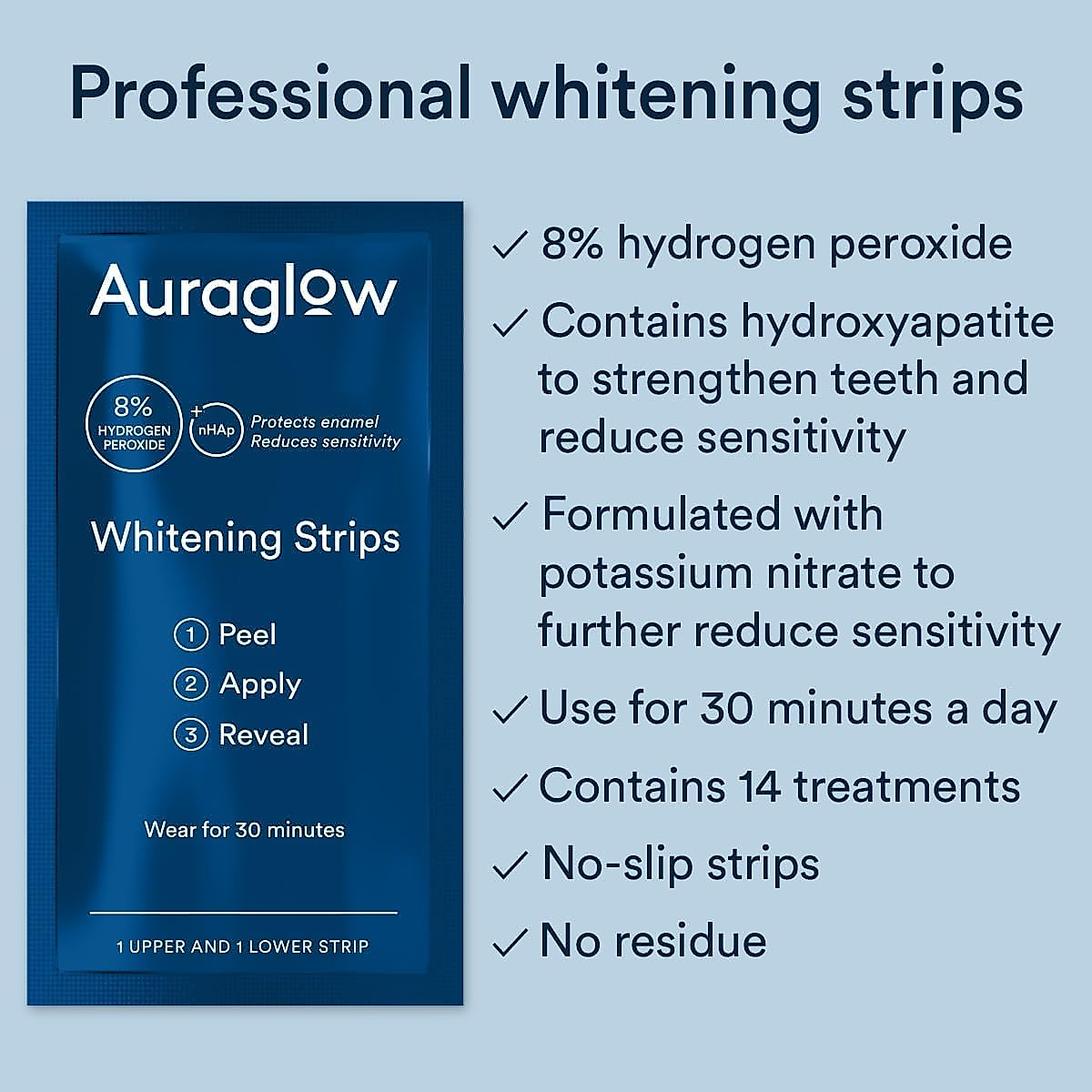 Auraglow Teeth Whitening LED Light, 10X More Powerful Accelerate Whitening Results, Rechargeable LED Light, 16 LED Bulbs