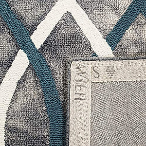 SAFAVIEH Dip Dye Collection 9' x 12' Grey/Ivory Blue DDY534J Handmade Modern Premium Wool Area Rug