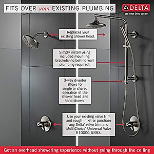 DELTA FAUCET 58810-BL Emerge 18" Round Shower Column, Without Accessories, Matte Black