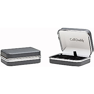 Cuff-Daddy Men's Black Onyx and Cubic Zirconia Gold Cufflinks Tuxedo Formal Set with Jewelry Presentation Box Gift Party Special Occasions Cufflinks for Wedding Anniversary Suit French Cuff Shirts