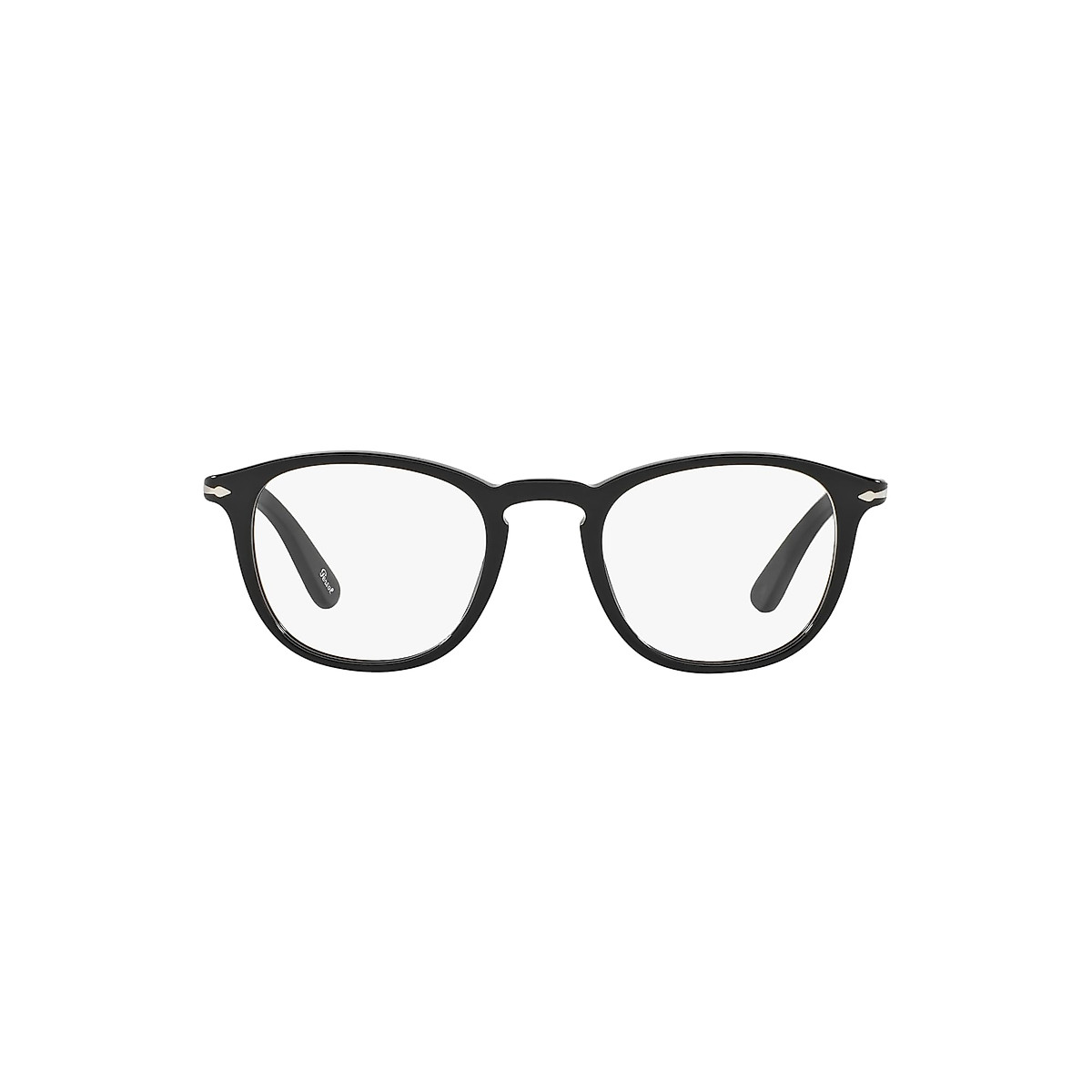 Persol PO3143V Rectangular Prescription Eyewear Frames, Black/Demo Lens, 47 mm