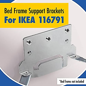 IMPRESA [4 Pack] Bed Frame Brackets for IKEA Bed Frame PN116791 Headboard Mounting Brackets & Screws Low Bed Frame Replacement Parts - Bed Parts for Bed Frame - Bed Frame Hardware Includes Screws