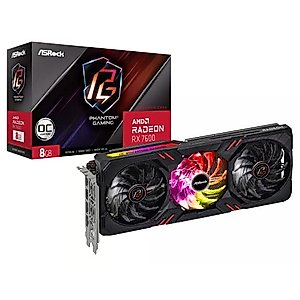 ASRock RX7600 PG 8GO AMD Radeon™ RX 7600 Phantom Gaming 8GB OC Graphics Card