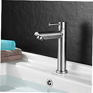 Housoutil 4pcs Stainless Steel Water Tap Kitchen Water Faucet Wall Mounted Bathroom Faucet Vessel Faucet Outdoor Water Faucet Kitchen Taps Bathtub Faucet Laundry Faucet Waterfall