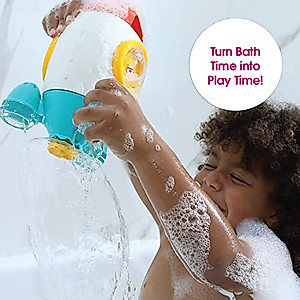 Edushape Fill & Spin Water Rocket - Toddler Bath Toys - Strainer Bathtub Toy - Early Child Development Boys & Girls Water Bath Toy - Baby Bath Toys for Toddlers 1-3 - Cause & Effect, Cognitive Skills