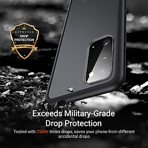 TORRAS Shockproof Designed for Galaxy Note 20 Case 6.7 Inch, [Military Grade Drop Tested] Translucent Matte Back with Soft Edge Slim Protective for Samsung Galaxy Note 20 Case (2020), Mystic Black