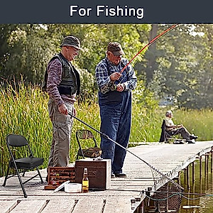 fusehome Mini Folding Chair, Portable Camping Chair with Padded Seat, Card Table Chairs, Lightweight and Compact Lawn Chair, for Patio, Garage, Camping, Fishing, Hiking, Hunting, Picnic, Beach, Black