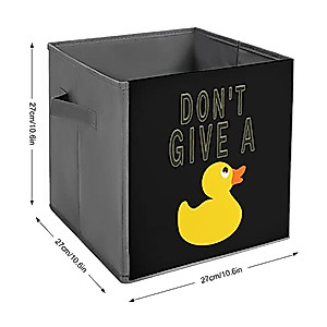 Don't Give Duck Canvas Collapsible Storage Bins Cube Organizer Baskets with Handles for Home Office Car