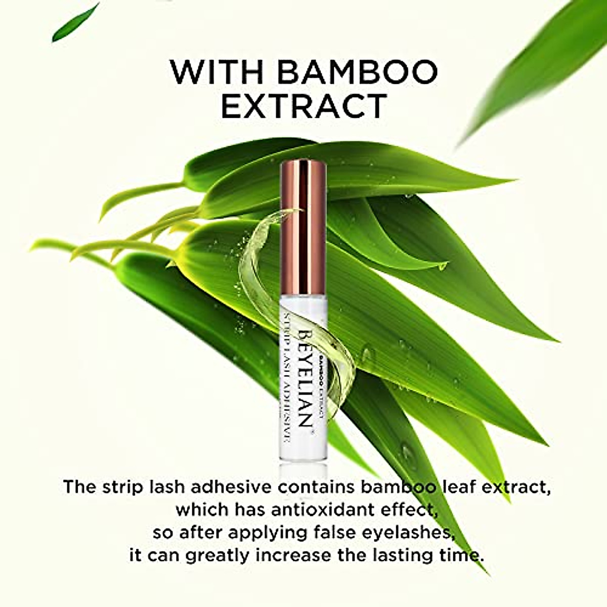 BEYELIAN Eyelash Glue, Lash Glue, Clear False Eyelash Glue with Bamboo Extract,Latex Free, Sensitive Eyes,Waterproof, Strong Hold,5g