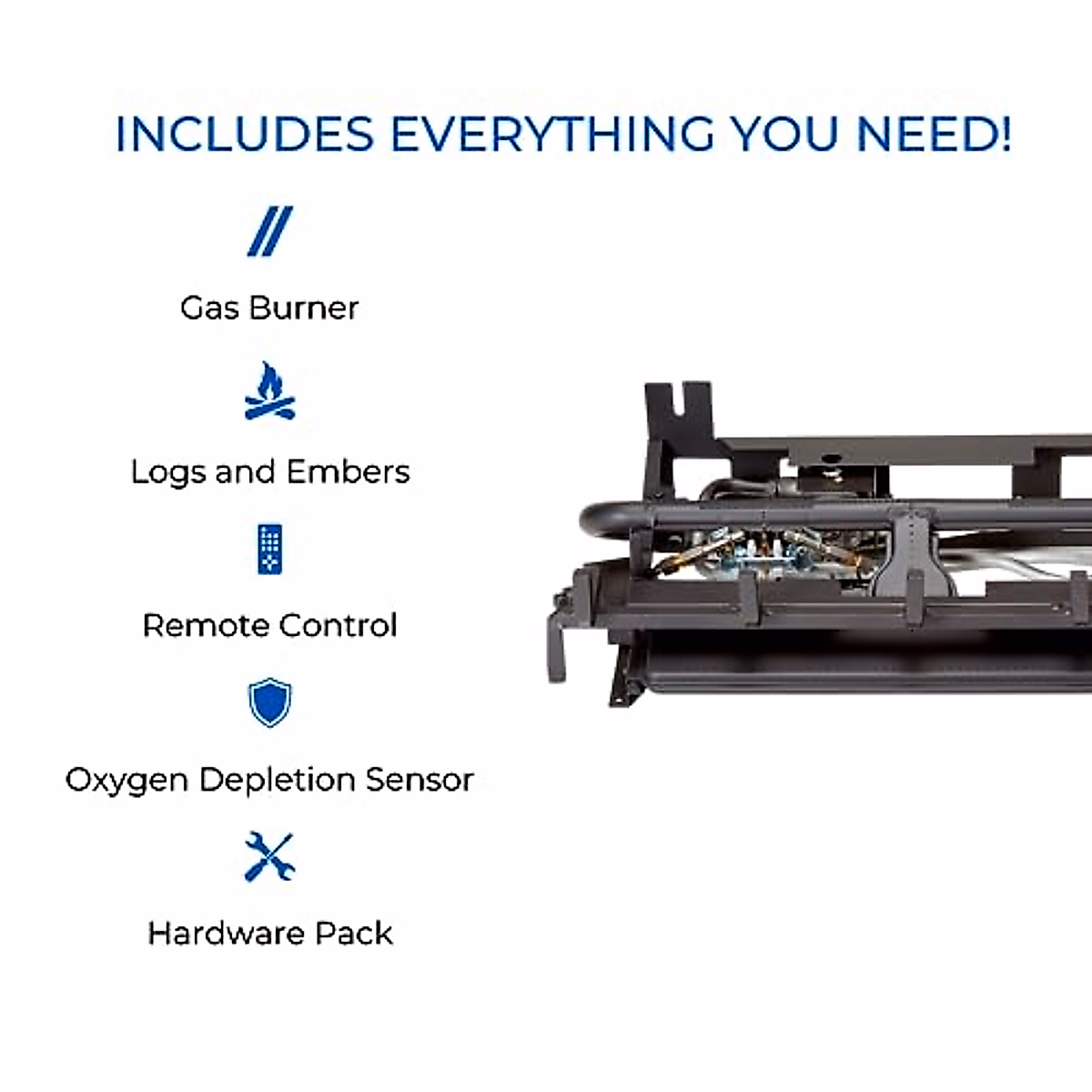 Duluth Forge DLS-24R-1 Dual Fuel Ventless Fireplace Logs Set with Remote Control, Use with Natural Gas or Liquid Propane, 33000 BTU, Berkshire Split Oak, 24 Inches