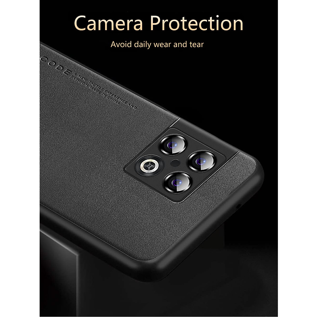 Puxssul for OnePlus 10 Pro 5G Case, Soft TPU Artificial Leather case,Extremely Light Ultra-Light Camera Protection Leather Cover Case for OnePlus 10 Pro 5G (Black)