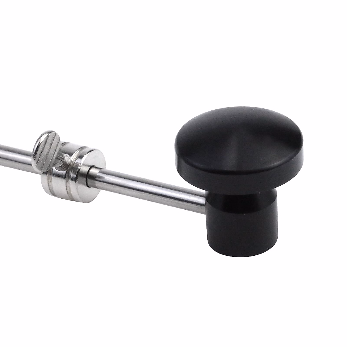 Pastlla 2Pcs Bass Drum Pedals, Black Beater Aluminum Alloy Hammer Head Percussion Instrument Accessory Part