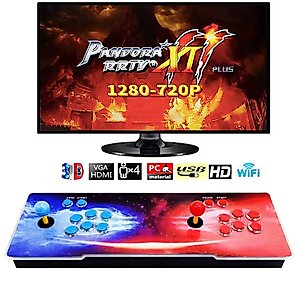 【20000 Games in 1】 Download Function 3D Pandora's Box, 3D Arcade Game Console Support Download Add Extra Game, 3D Game, 1280x720 Full HD, Search/ Save/Pause Game, 4 Players Online Game