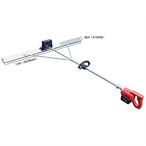 Electric Battery Powered Concrete Power Screed with 5 FT Stainless Steel Board 3000-6000RPM Speed, Efficient & Portable