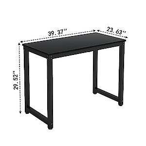 HOBINCHE 39 Inch Small Space Computer Desk, Home Office Desk, Heavy Duty Multipurpose Table, Study Desk Workstation, Black