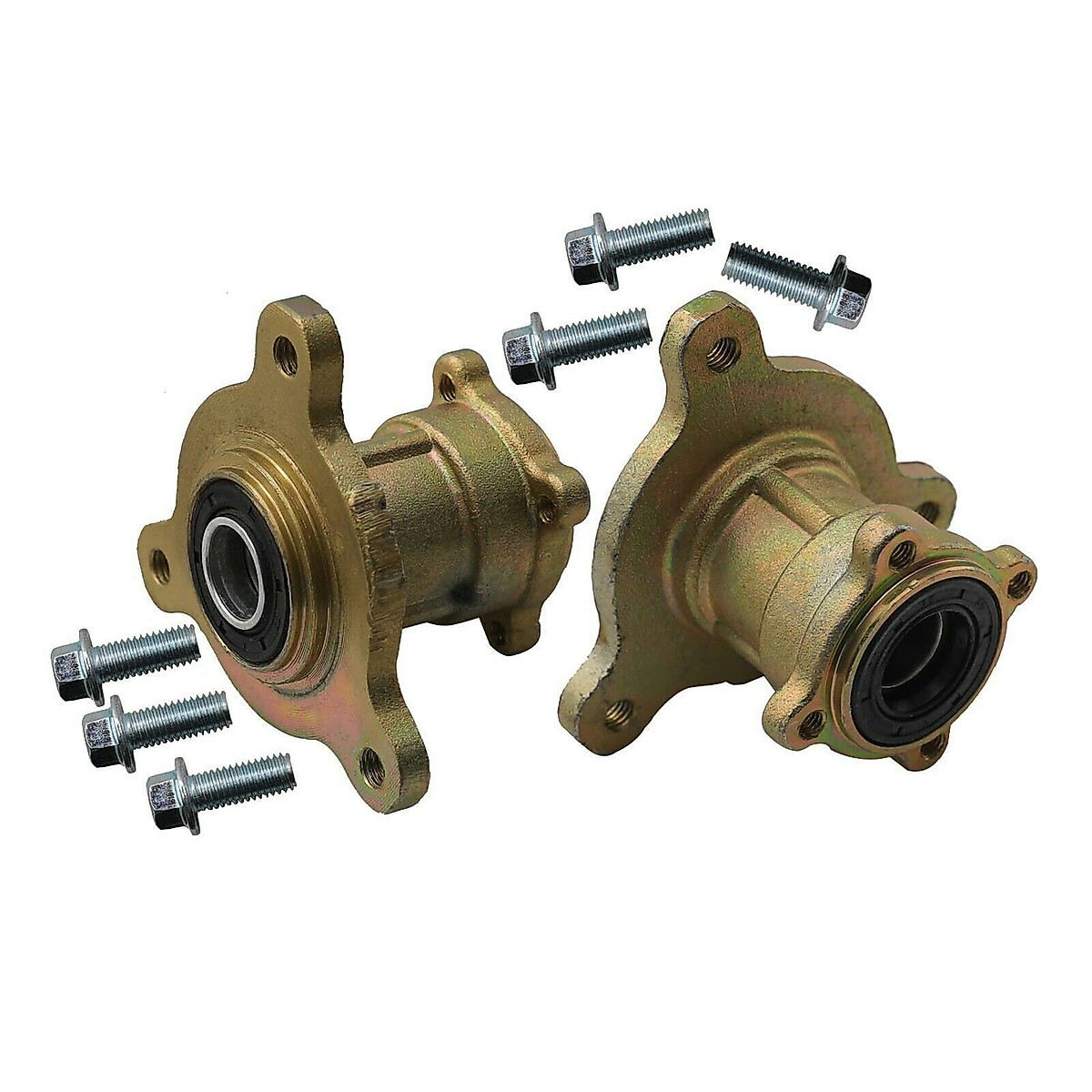 91.SCS Front Steering Spindle 3 Stud Wheel Hub Brake Caliper Rotor Kit ATV Go Kart