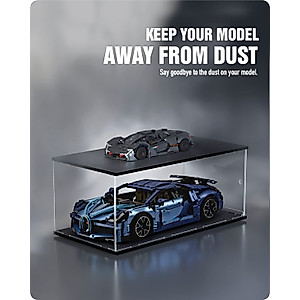 Nifeliz Acrylic Display Box for Scale 1:8 Big Model Cars, Building Toy Car Organizer and Storage, Gifts for Large Car Model Colle ctors (25.2Lx13WX10.4H in)