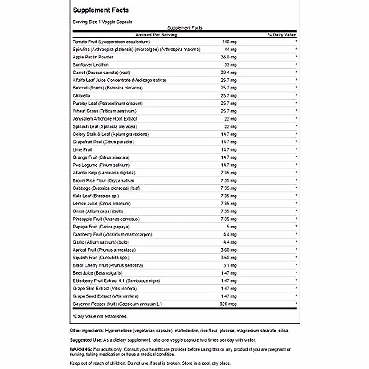 Swanson Fruit & Vegetable Blend - Natural Blend of Over 25 Fruits and Veggies Delivering Essential Nutrients - Powerful Green Foods Veggie Supplement - (60 Veggie Capsules) 2 Pack