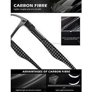 ANYLUV Blue Light Blocking Glasses for Men Premium Carbon Fiber Temples Mens Computer Gaming Glasses Rectangle Style UV400