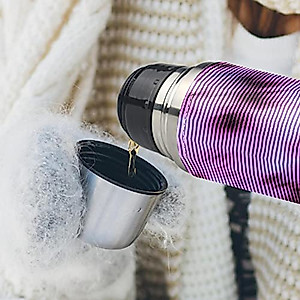 Stainless Steel Leather Vacuum Insulated Mug Geometry Thermos Water Bottle for Hot and Cold Drinks Kids Adults 16 Oz