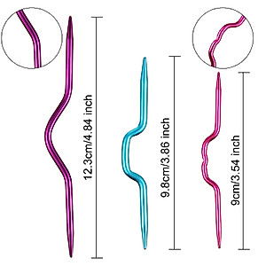 9 Pieces Cable Stitch Holders, Mixed Color Aluminum Cable Needles Stitch Holders, Safety Pin Brooch Weaving Needle Sweater Knitting Tool, Bent Tapestry Needles for Yarn Sewing Knitting