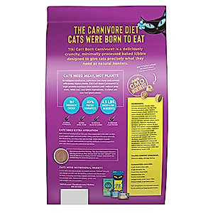 Tiki Cat Born Carnivore High Protein, Chicken, Herring & Salmon Meal, Grain-Free Baked Kibble to Maximize Nutrients, Dry Cat Food, 5.6 lbs. Bag