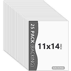 Somime 25 Pack Backing Boards Only - 11x14 Uncut White Mats Matboards, Acid Free Backerboards for Art Prints, Ideal for Photos/Pictures/Prints/Frames/Arts