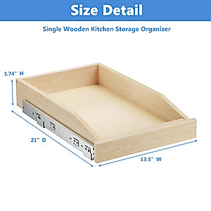 LOVMOR Pull Out Cabinet Organizer 13½”W x 21”D, Cabinet Pull Out Shelves with Soft Close, Pull Out Cabinet Shelf, Cabinet Drawers Slide Out for Kitchen Base Cabinet