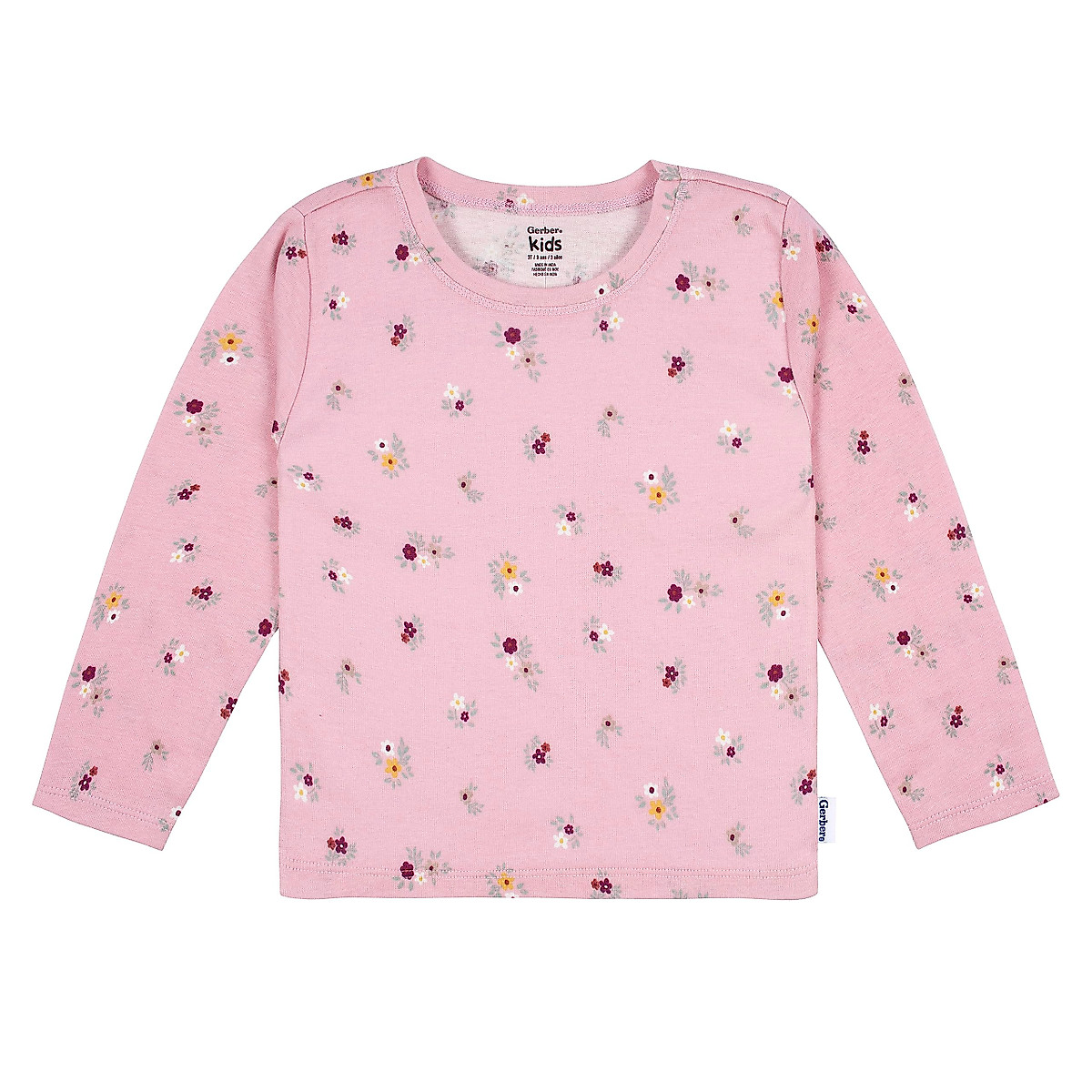 Gerber Baby Girls Toddler 2 Piece Overall Dress Set, Purple Floral, 4T