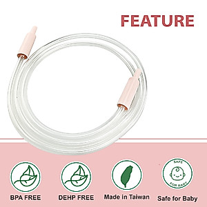 BabyShown Tubing Set Compatible with Zomee Z2 Double Electric Breast Pump. Replace Zomee Z2 Tubing, Z2 Replacement Part, NOT Original Zomee Tubing Set. BPA Free DEHP Free