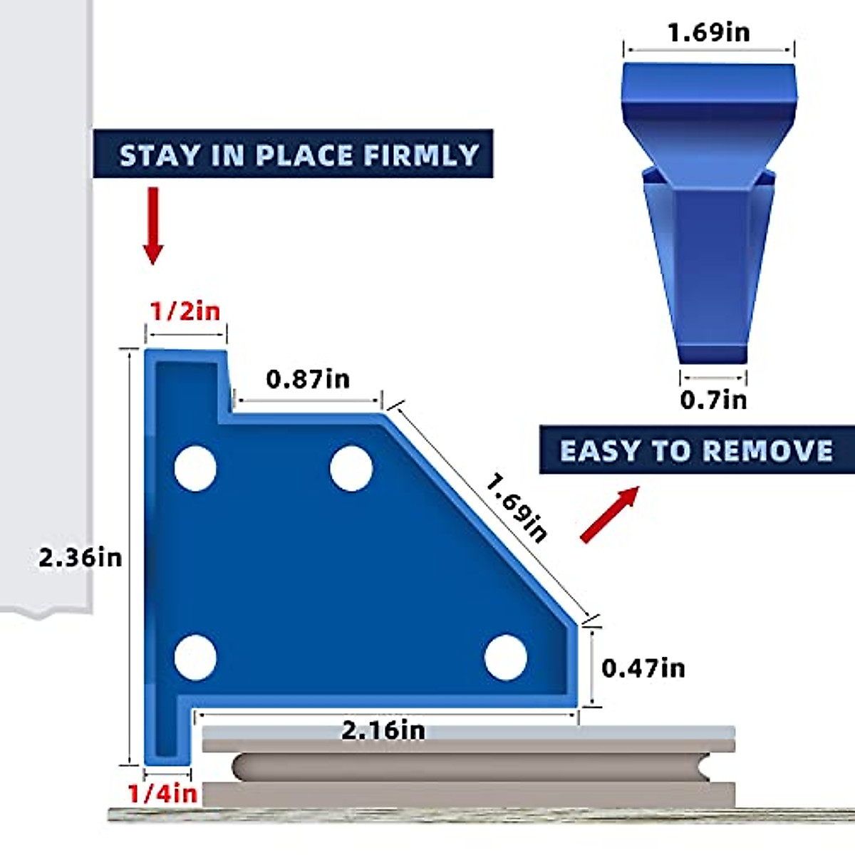 Upgraded 40 Pack Flooring Spacers Laminate Flooring Installation Kit with 1/4” & 1/2” Gap, Wood Floor Install Tool for Laminate, Vinyl Plank, Hardwood, LVT, Bamboo and Floating Floor Installation