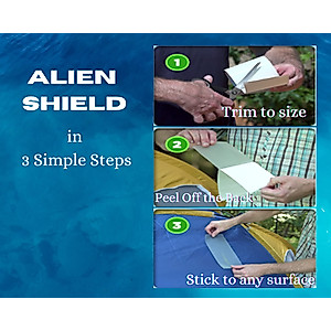 Bell+Howell Alien Shield Transparent Sealing Tape Waterproof Repair Tape Adhesive Strips Patch Tape to Repair Tears, Cracks, and Leaks, 3 Rolls Total 15 Feet Rolls x 4” Width As Seen On TV