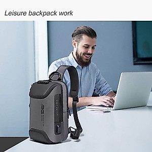 OZUKO Sling Backpack Sling Bag Crossbody Backpack Shoulder Casual Daypack Rucksack for Men (Gray)