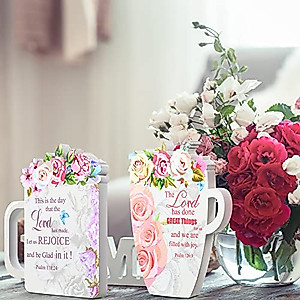 Christian Table Sign God Sign Inspirational Table Decorations Jesus Table Centerpieces Lord Bible Verse Decor Easter Supplies Rejoice Floral Decals Spring Tiered Tray Home Christian Gift Motivational