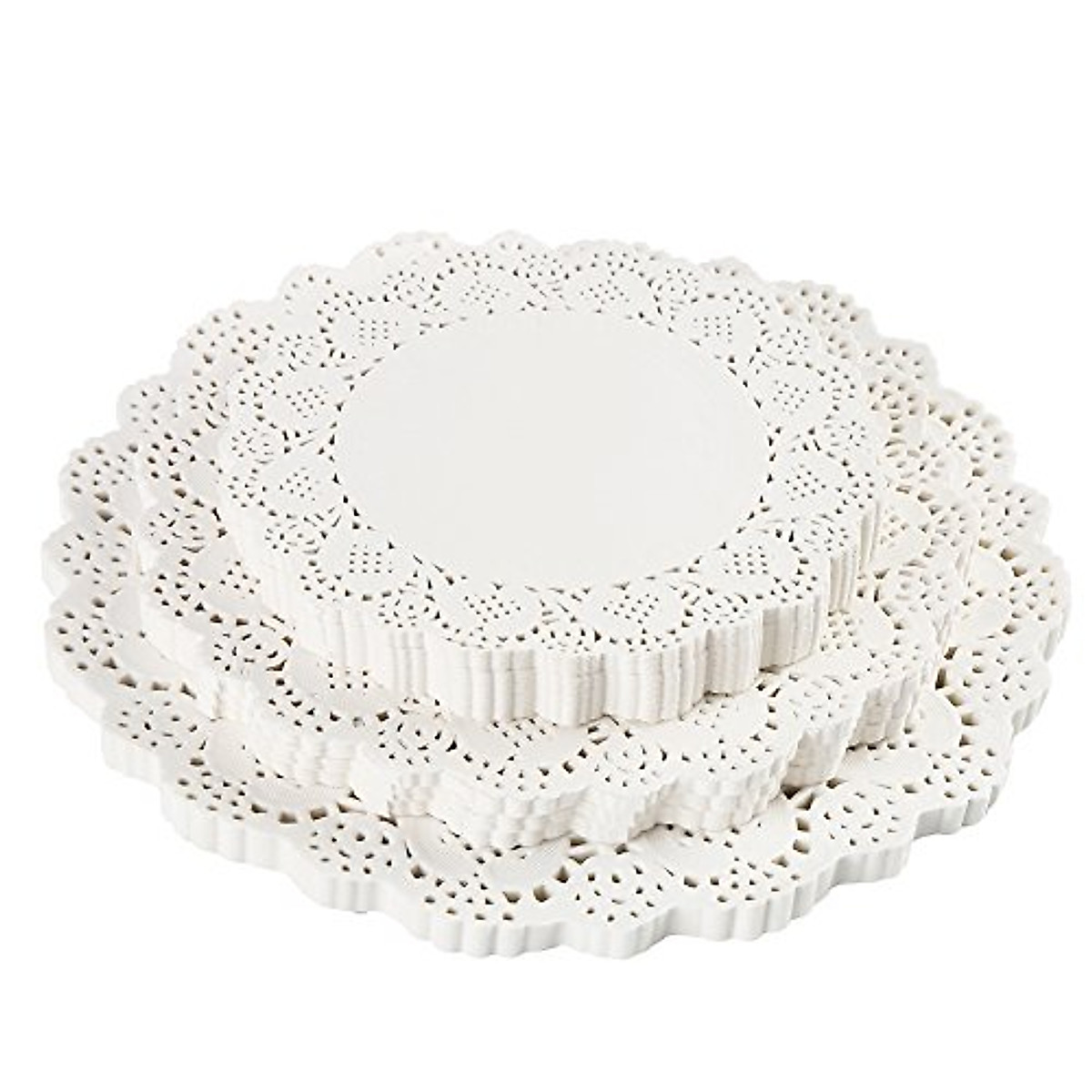 DECORA 180 Pieces White Round Paper Lace Doilies for Party or Wedding Tablewear Decoration 6.5inch,8.5inch,10.5inch